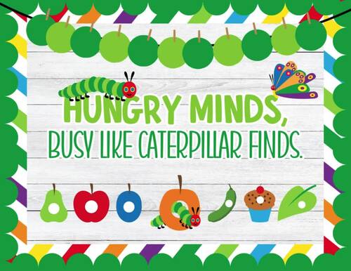 Hungry Minds Caterpillar Theme Bulletin Board Kit Door Classroom Decor ...