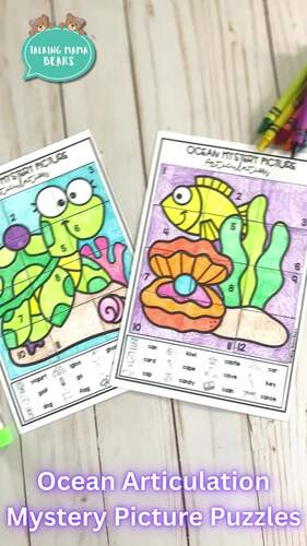 Ocean Speech Articulation Mystery Picture Puzzles by Talking Mama Bears