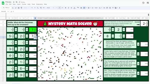 Christmas - Fractions Digital Math Activity - Pixel Art by Teach With ...
