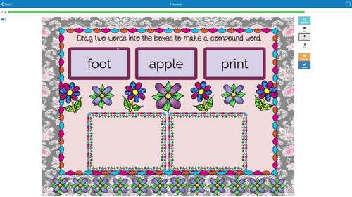 End of Year Compound Words Review Boom™ Cards by The British Kitty