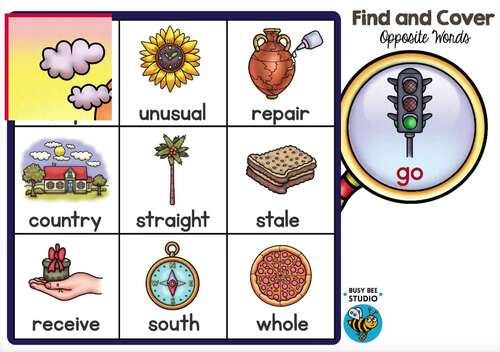 Antonyms Game Boom Cards for 1st and 2nd Graders by Busy Bee Studio