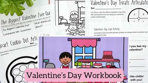 Valentine's Day Language and Articulation Workbook for Speech Therapy ...