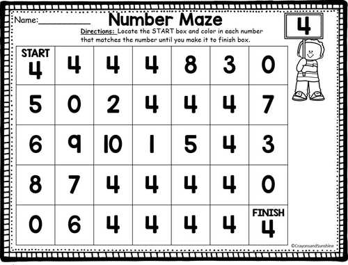 Number Mazes 0-20 | Identifying Numbers | Math Center | Math Maze