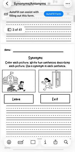Synonyms & Antonyms Writing Packet by Blaire Johns | TPT