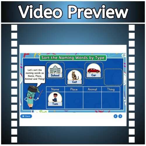 Name, Place, Animal and Thing: Sort the Naming Words by Type Digital ...