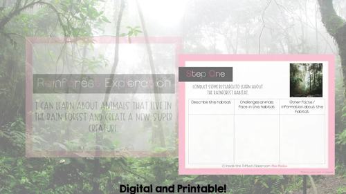 Rainforest Habitat and Animal Research Project + Create a Creature | No ...