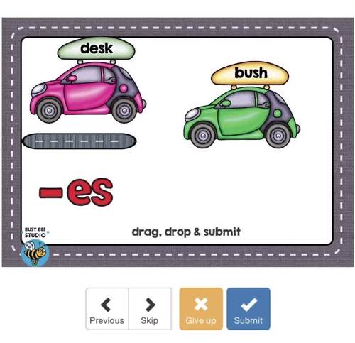 SUFFIX S & ES REGULAR PLURAL NOUN GAME GRAMMAR BOOM CARDS MORPHOLOGY ...