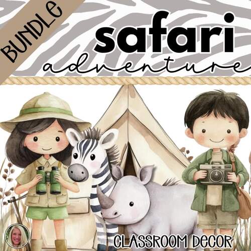 Modern Calm Safari EDITABLE Classroom Decor BUNDLE by Calm Learning ...