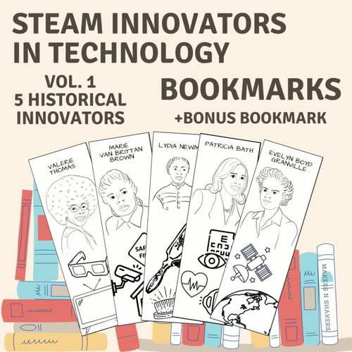 STEM / STEAM Tech Innovators volume 1, Doodle Bookmarks - Coloring Pages