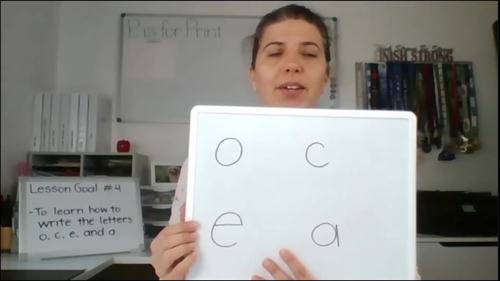 P is for Print Class | Lesson 4 Lowercase Letters o c e a Worksheet