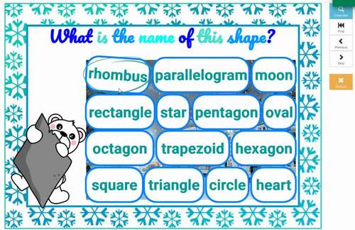 Winter Math 2D Shapes Recognition Mystery Picture Boom Cards Digital ...