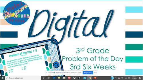 3rd Grade Math Problem of the Day 3rd Six Weeks Digital for Distance ...