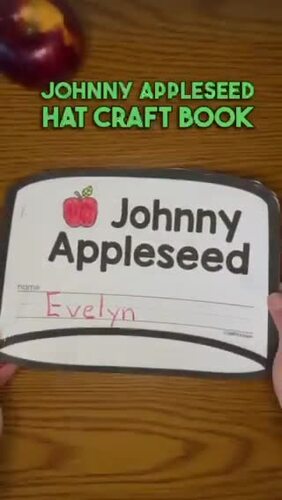 Johnny Appleseed Hat Craft Book, Johnny Appleseed Activities & Writing Book