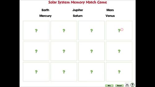 Solar System: Memory Match Game - MAC Gr. 5-8 by CCP Interactive