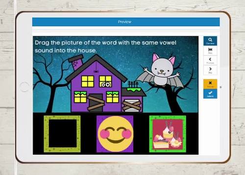 Short & Long Vowels Matching Halloween Pictures by Vowel Sound (BOOM CARDS)