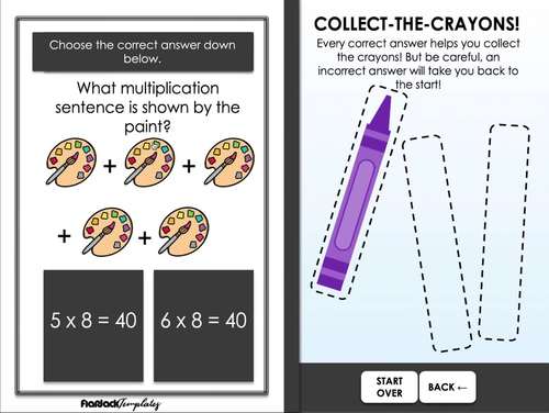 Multiplication with Repeated Addition Digital Math Game for PowerPoint