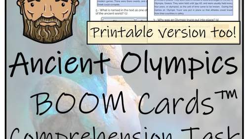 Ancient Olympics BOOM Cards™ Comprehension Activity 3rd Grade & 4th Grade