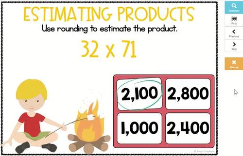 Estimate Products Boom Cards - 2 Digit Multiplication - 4th Grade