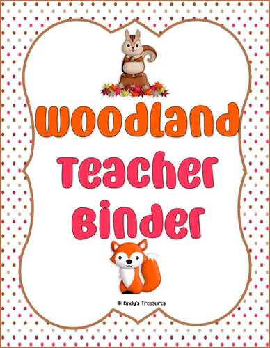 Woodland Teacher Binder Section Labels *Editable* by Cindy's Treasures