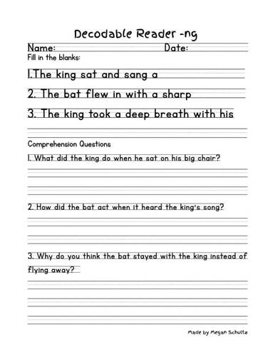 Decodable Reader NG; NG Word Family Reading Packet; Ping Pong Champs