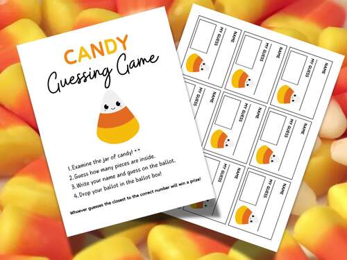 Halloween Candy Guessing Game by Daycare Printables | TPT