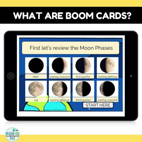 Moon Phases Boom Cards Bundle for Distance Learning | TPT