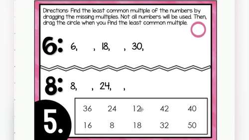 Prime Factorization, LCM, and GCF Digital Activities 6.NS.4 by Fifth ...