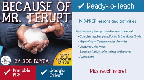 Because of Mr. Terupt Novel Study Book Unit by The Teaching Bank
