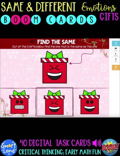 Same and Different_ Gift Emotions_Boom Cards™ | Distance learning