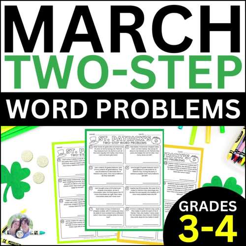 St. Patrick’s Day-Themed Two-Step Word Problems Worksheet Packet for ...
