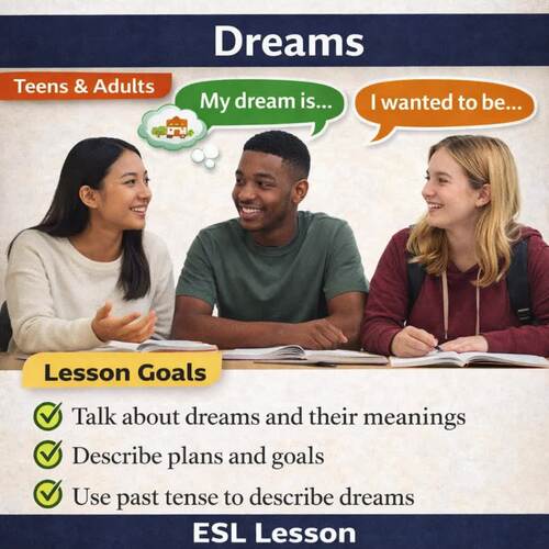 ESL Talking About Dreams & Future Goals Lesson for Teens & Adults ...