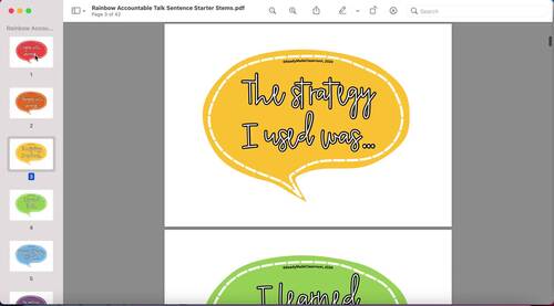 Accountable Talk Stems EDITABLE | Conversation Starters | Math Talk Posters