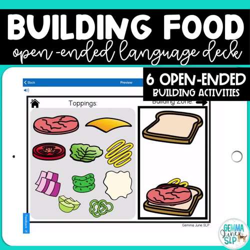 Open-Ended Language Boom Cards™: Food Building Activities for Speech ...