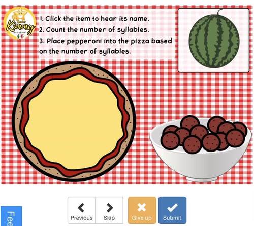 Pizza Counting Syllables Phonological Segmentation by Teacher Kimmy