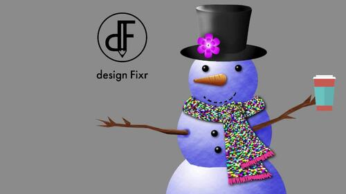 Graphic Design Snowman Project in Photoshop or Photopea, focus on Texture