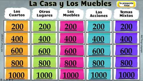 Spanish House LA CASA Digital Gameshow by All Things Languages | TPT