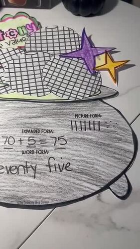 Disco Halloween Math Place Value Craft by The Teaching Diva Corner