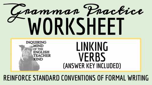 Grammar Practice Worksheet on Linking Verbs and Action Verbs (Printable)