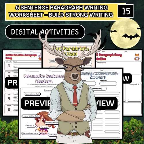 5 Sentence Paragraph Writing Worksheet – Build Strong Writing Skills