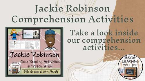 Jackie Robinson Close Reading Passage & Comprehension Activities | 5th ...
