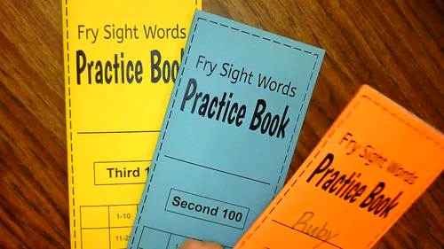 Fry Sight Word Practice Books - Word Work Center - Literacy - Fluency