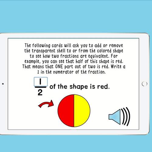 An intro to Equivalent fractions Boom cards | Middle School Math