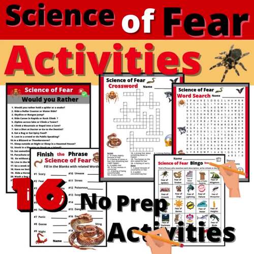 Science of Fear Activities Packet Lessons Sub Plans Work Resources