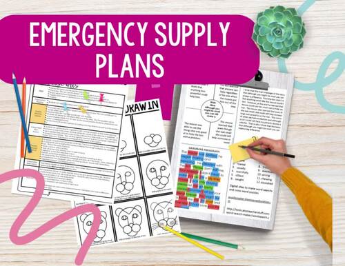 Emergency Supply Plans - Language, Math, Science, Social Studies, Arts ...