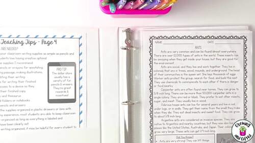 Informative Writing Prompts with Reading Comprehension Passages Text ...