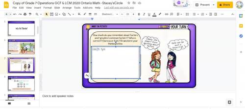 Grade 7 Operations GCF & LCM 2020 Ontario Math Digital Google Slides ...