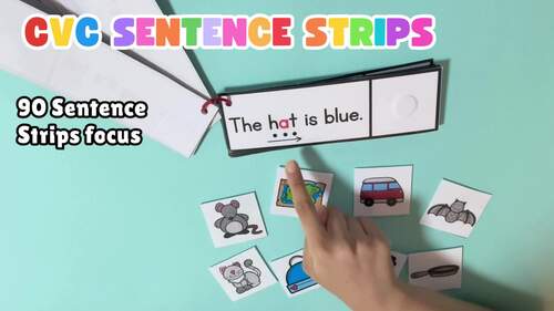 CVC Sentence Strips Activity | Read and Match CVC Sentences | Decodable ...