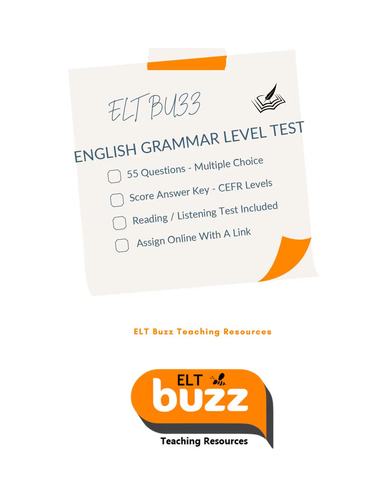 Grammar Level Test. ESL. EFL. Distance Learning. by ELT Buzz Teaching ...