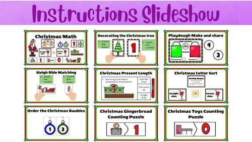 Christmas Math Activities, Stations and Printables for Kindergarten