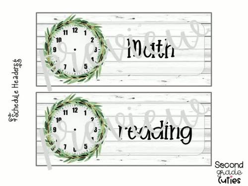 Editable Shiplap Clock labels | Classroom Schedules Olive branch